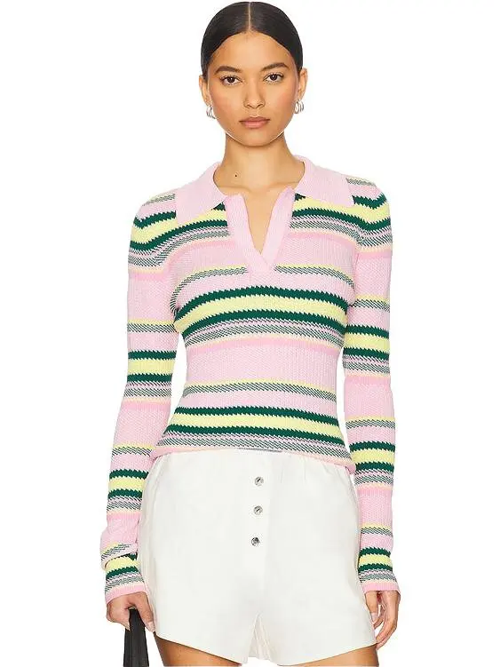 Monse Striped Knit Top - Pink Stripe