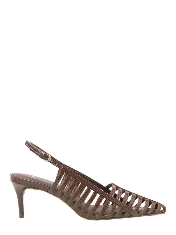ANDREA CARRANO 70mm Leather Slingback Pumps - Brown