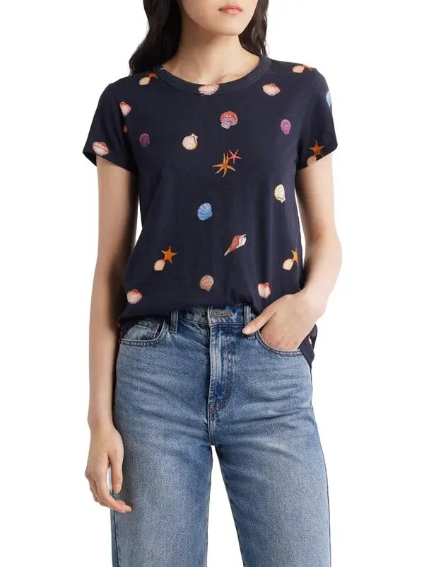 Rag & Bone Seashell Print Cotton T-shirt - Salmt