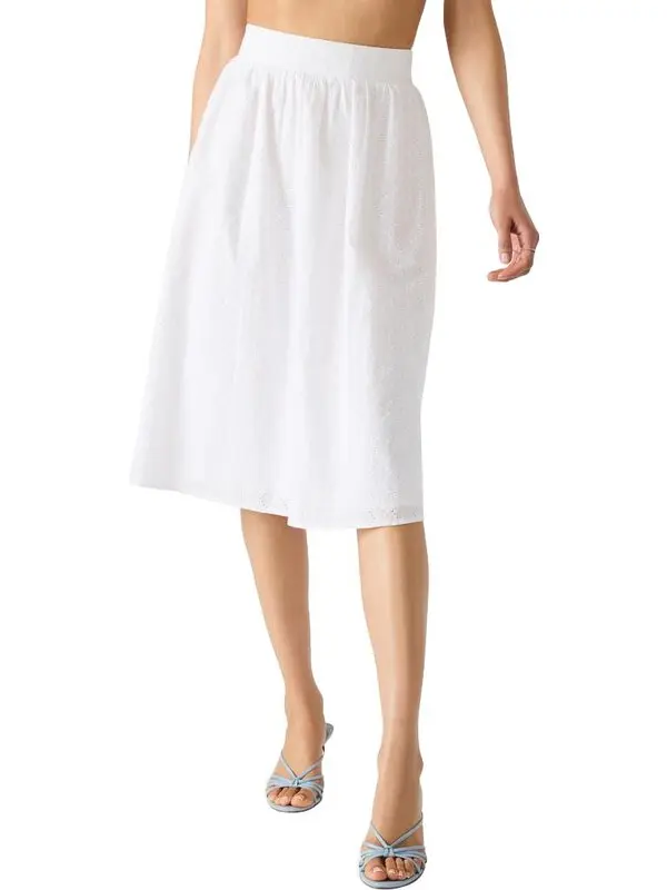 Steve Madden Carlynn Eyelet Cotton Knee-length Skirt - White