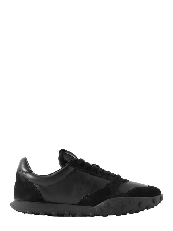 JIL SANDER Suede-trimmed Leather Sneakers - Black