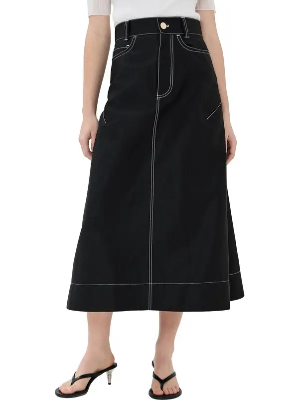MERYLL ROGGE Flared Workwear Skirt - Black