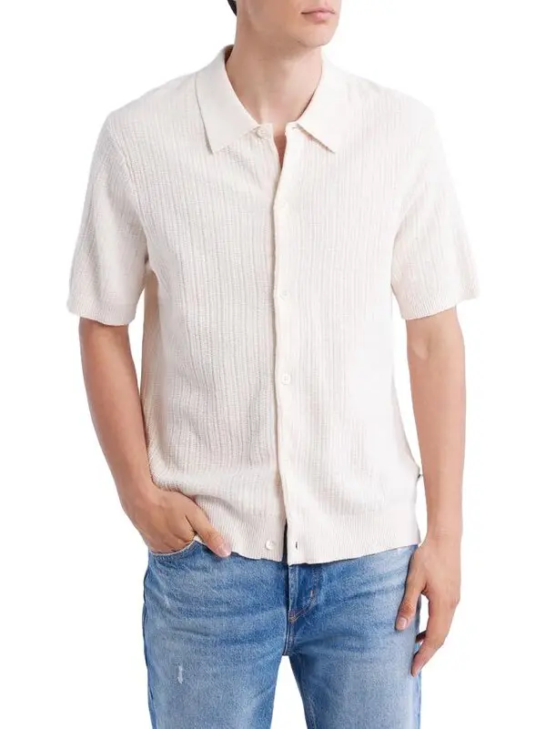 Nn07 Nolan 6695 Organic Cotton Polo Cardigan - Ecru