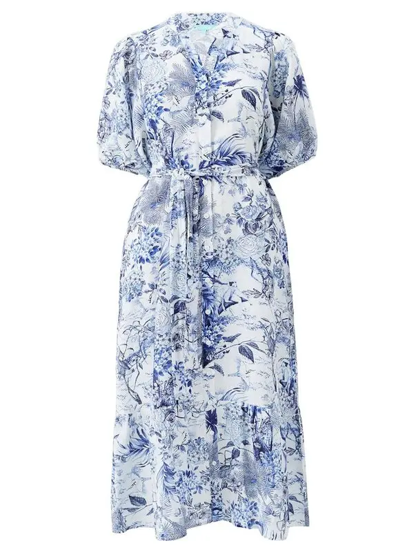 Melissa Odabash Kitty Belted Maxi Shirtdress - Nature