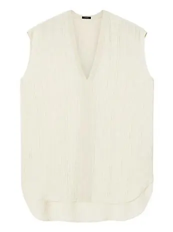 JOSEPH Lucien Pleated-texture Viscose And Silk-blend Top - Seashell