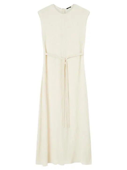 JOSEPH Garnier Pleated-texture Viscose And Silk-blend Midi Dress - Seashell