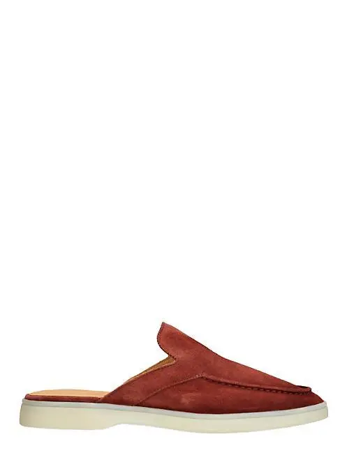 AURELIEN Yacht Suede Loafer Mules - Wine