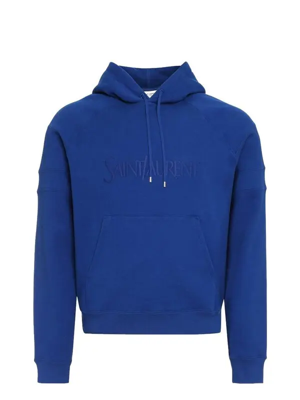 Saint Laurent Cotton Hoodie - Blue
