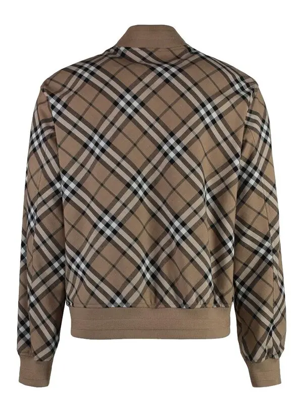 Burberry Wool Blend Bomber Jacket - Beige