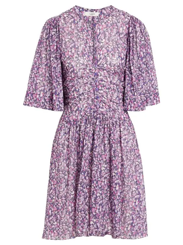 MARANT ETOILE Larili Ruched Mini Dress - Violet