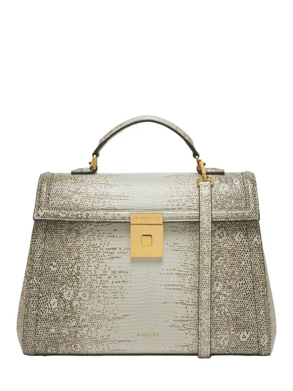 DEMELLIER The Paris Top Handle Bag - Natural Lizard-effect