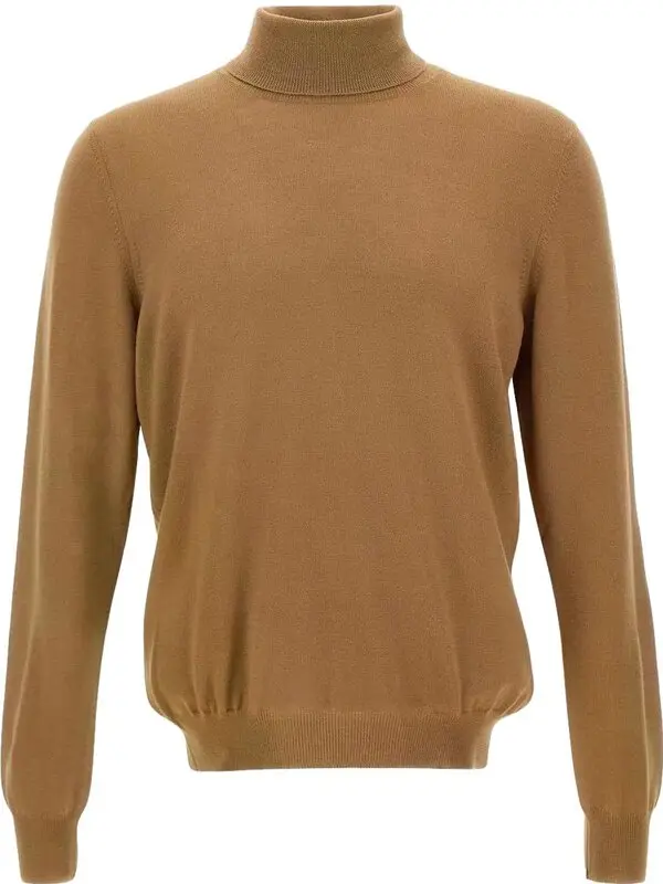 GRAN SASSO Merino Wool Roll Neck Sweater - Brown