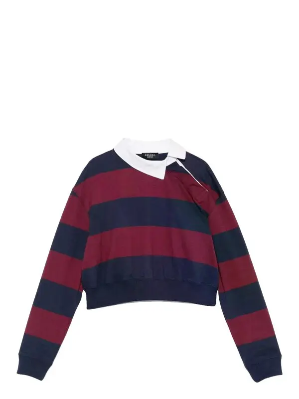 A.W.A.K.E. Mode Striped Polo Top - Blue