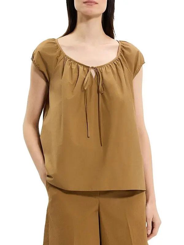 Theory Tie Front Top - Bronze