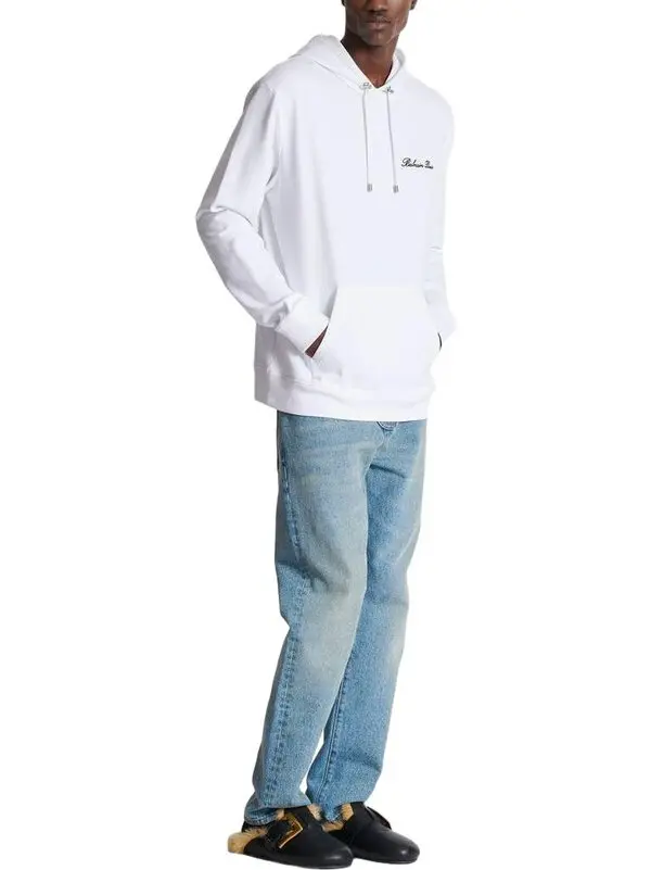 Balmain Signature Hoodie - White