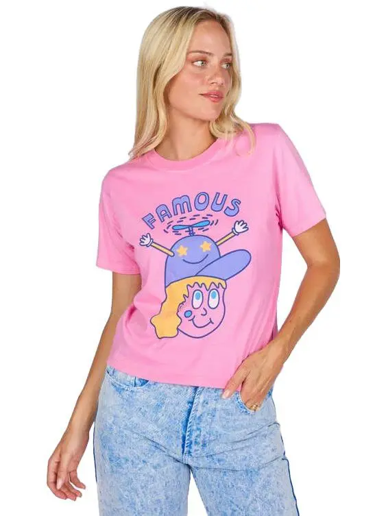 MOKUYOBI Screen Printed Cropped Heavyweight Jersey T-shirt - Famous