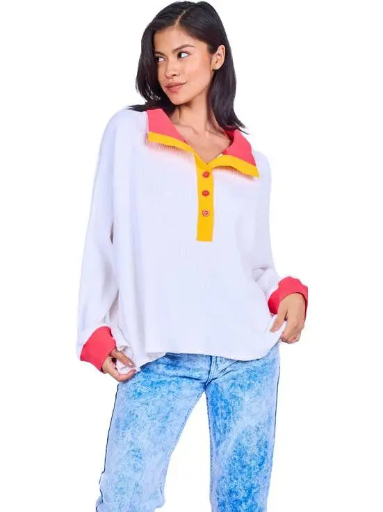 MOKUYOBI Ripple Rib Pullover - Sugar