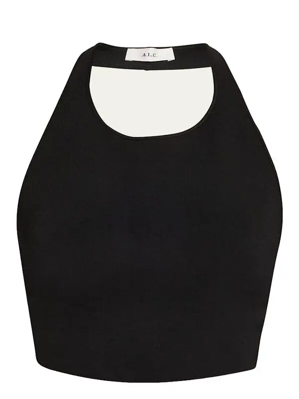 A.L.C. Rory Halter Crop Top - Black