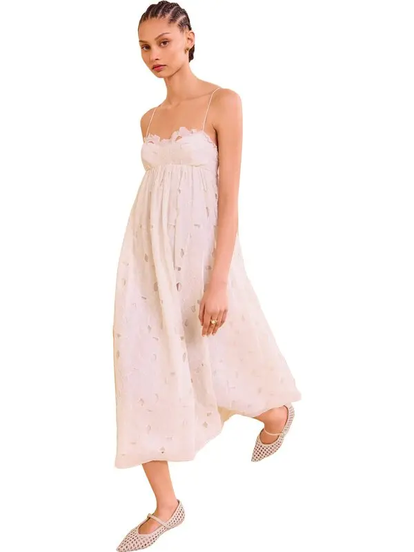 Ulla Johnson Marina Empire Cami Midi Dress - Chalk