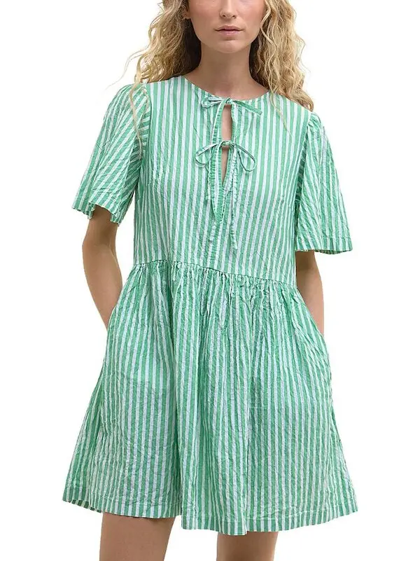 Barbour Daison Seersucker Mini Dress - Kelly Green
