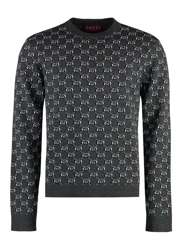 Gucci Crew-neck Wool Sweater - Grey