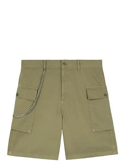 The Kooples Relaxed-fit Cotton Cargo Shorts - Kaki