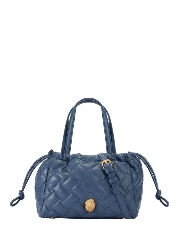 Kurt Geiger Small Kensington String Quilted Leather Tote - Open Blue