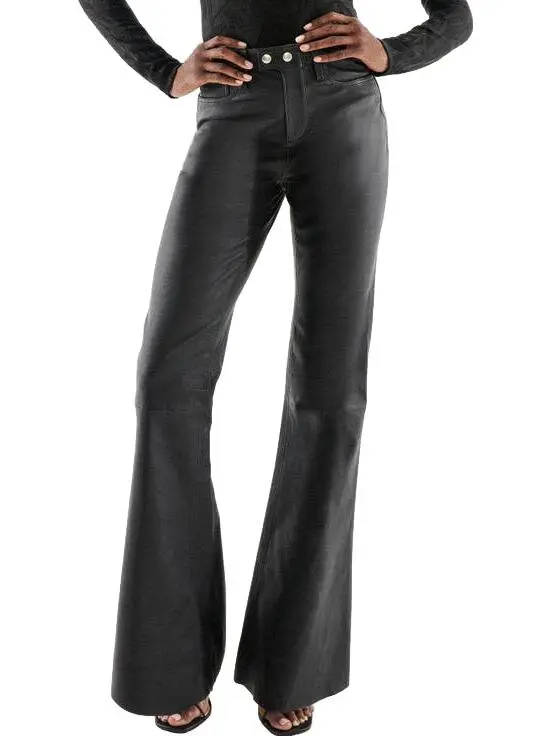 AS By DF Robbie Stretch Leather Flares - Black