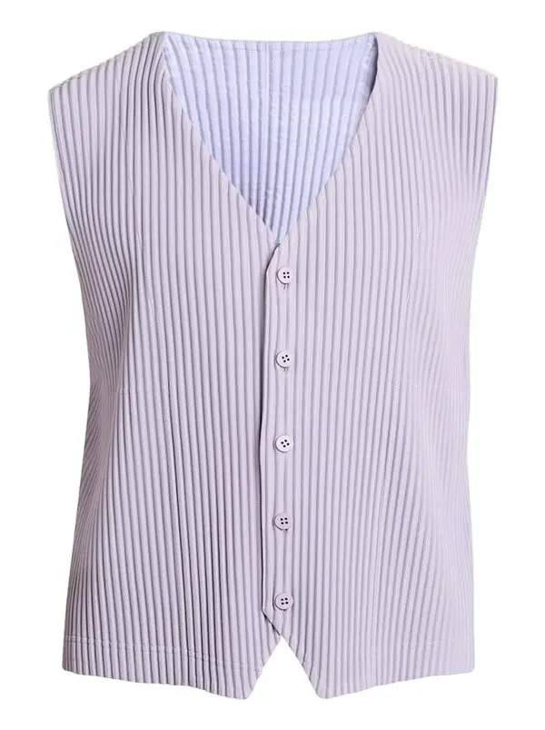 Issey Miyake Tailored Pleats Vest - Cloud Gray