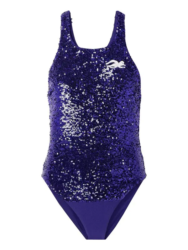 Tory Burch Embellished Stretch-jersey Bodysuit - Blue