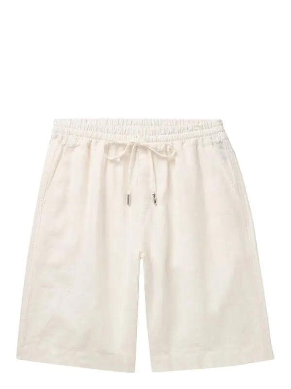 Thom Sweeney Linen Drawstring Shorts - White