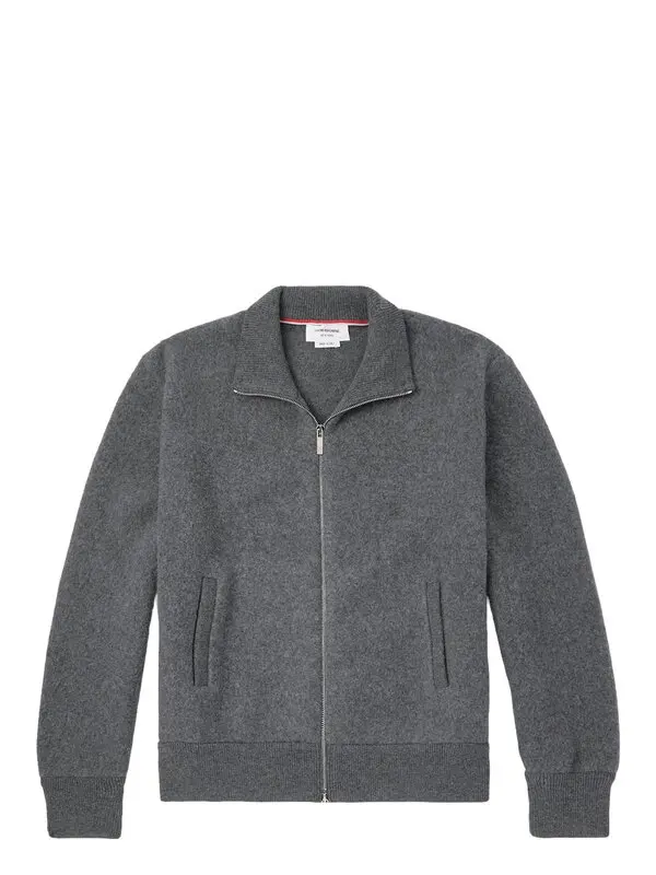 Thom Browne Wool-fleece Zip-up Jacket - Gray