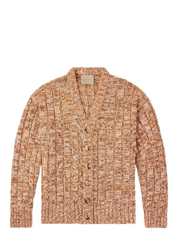 FEDERICO CURRADI Ribbed Mulberry Silk Cardigan - Orange