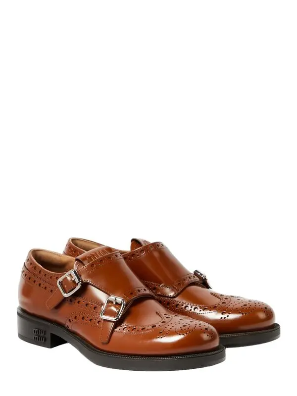 Miu Miu X Church’s Double Monk Brogues - Brown