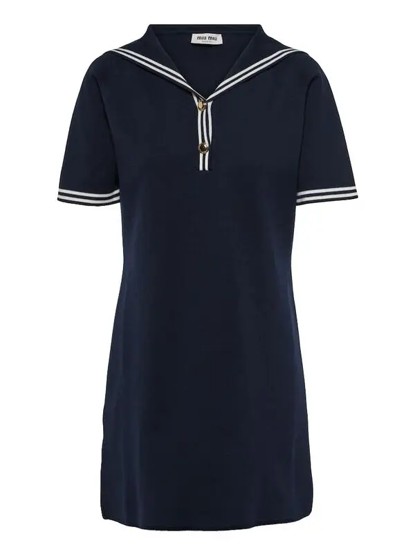 Miu Miu Cotton-blend Minidress - Blue