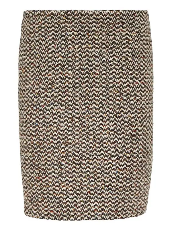 Miu Miu Wool And Silk-blend Bouclé Pencil Skirt - Multicoloured