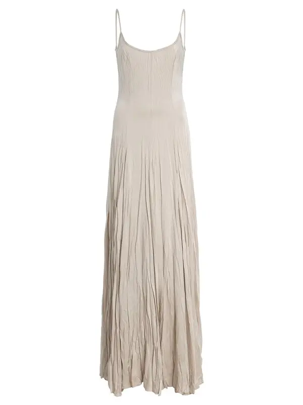 Michael Kors Jamison Crushed Charmeuse Maxi Slip Dress - Neutral