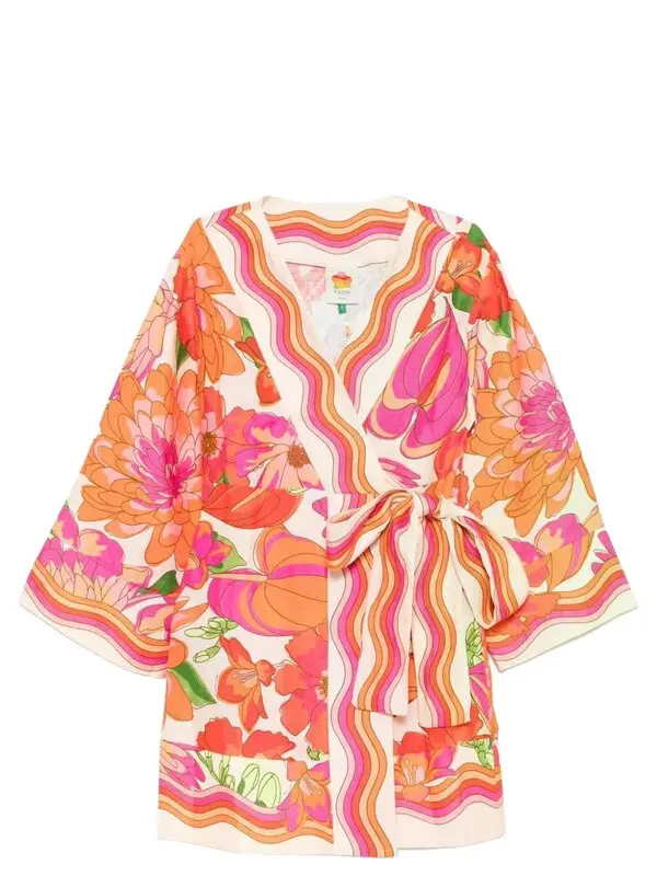 Farm Rio Linen Mini Dress - Orange