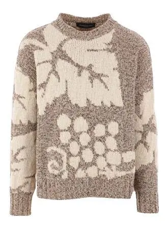 FEDERICO CINA Oversized Intarsia Pullover - Grape