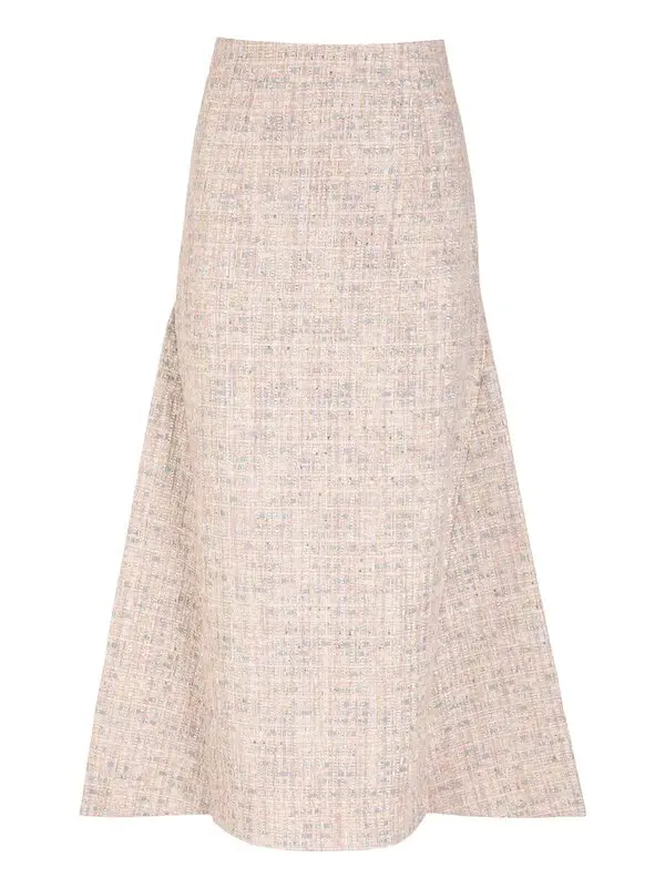 Huishan Zhang Vicky Embellished Tweed Midi Skirt - Pink