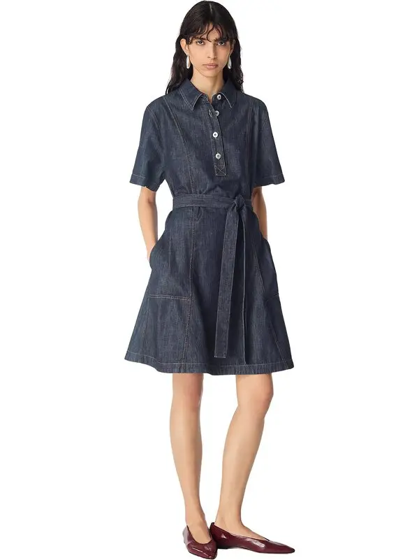 Bottega Veneta Denim Mini Dress - Indigo