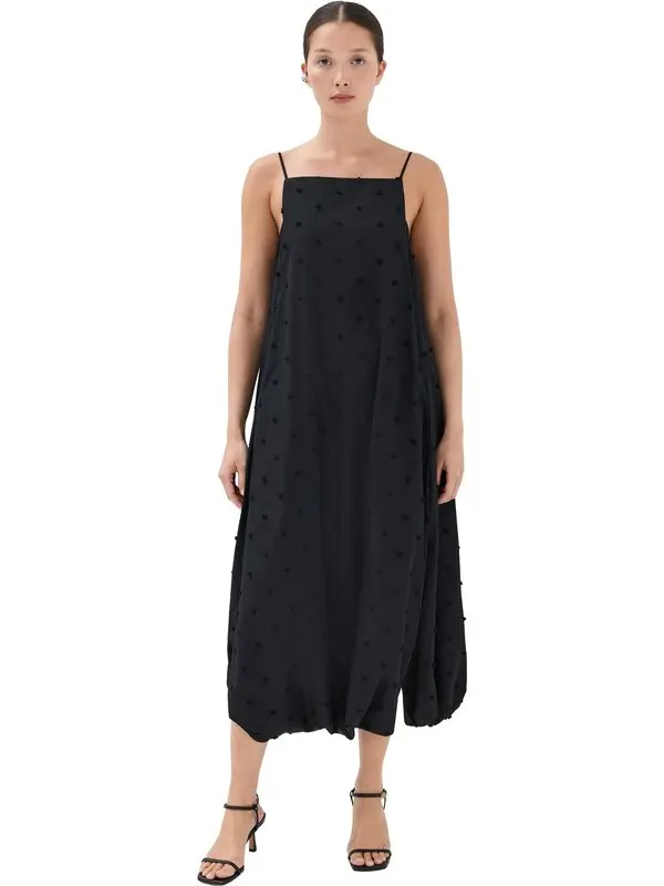 Tibi Tech Swiss Dot Cami Dress - Black