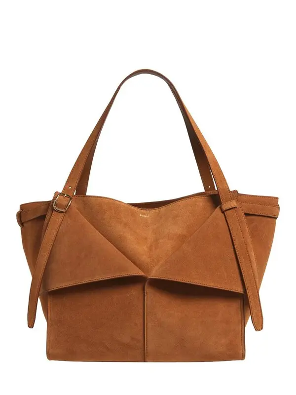Coperni Cabas Suede Belted Tote - Brown