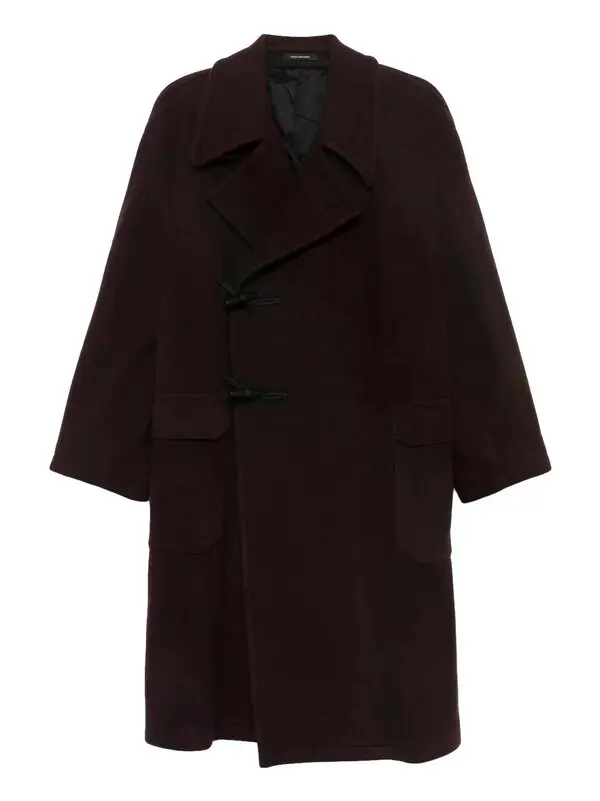 Tagliatore Long Duffle Coat - Red
