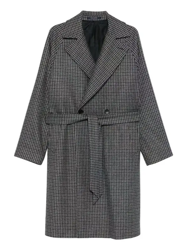 Tagliatore Check-print Coat - Blue