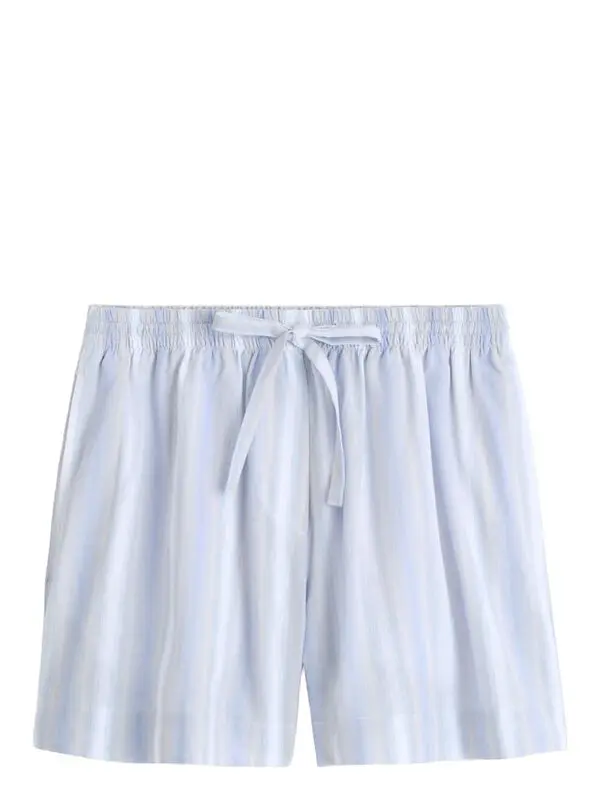 Cos Striped Seersucker Drawstring Shorts - Blue