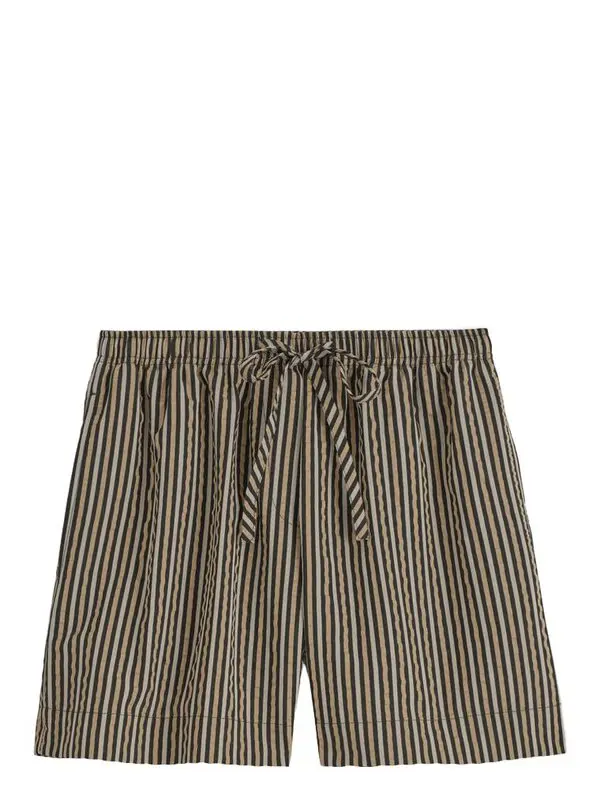 Cos Striped Seersucker Relaxed Fit Shorts - Brown
