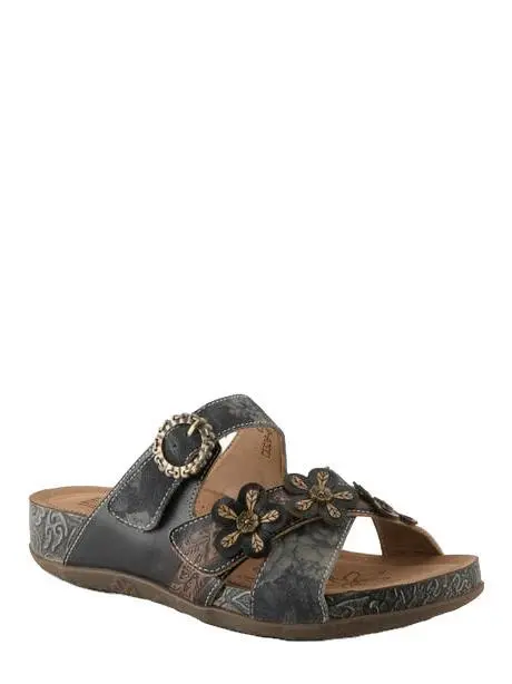 SPRING STEP SHOES Caelana Slide Sandal - Charcoal Multi