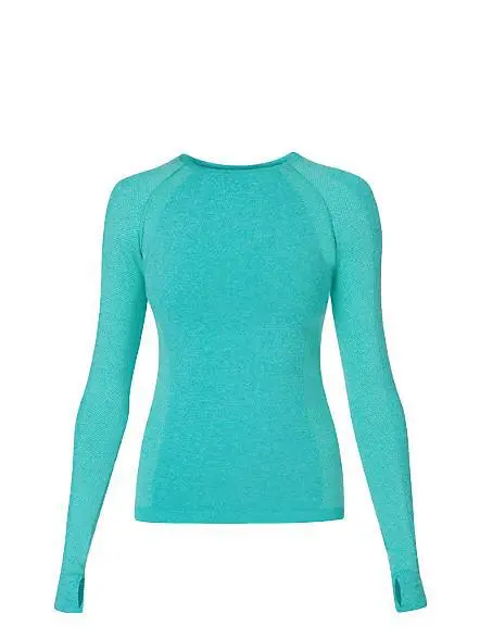 Sweaty Betty Athlete Seamless Gym Long-sleeve Top - Seaspr Ripblue Marl