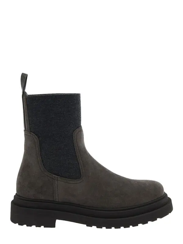 Brunello Cucinelli Ankle Boots With Monili Detail - Brown